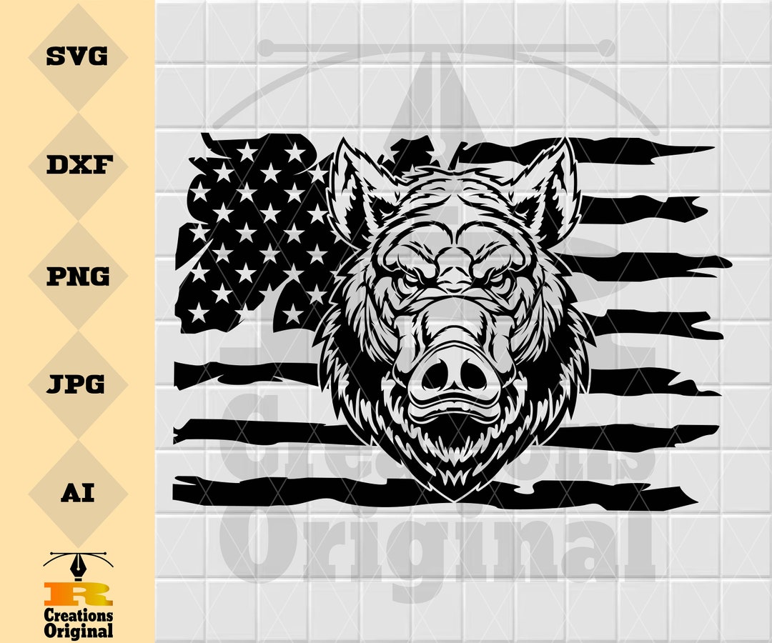 US Wild Boar Svg | US Boar Head Svg | Hog | Razorback | Angry Animal ...