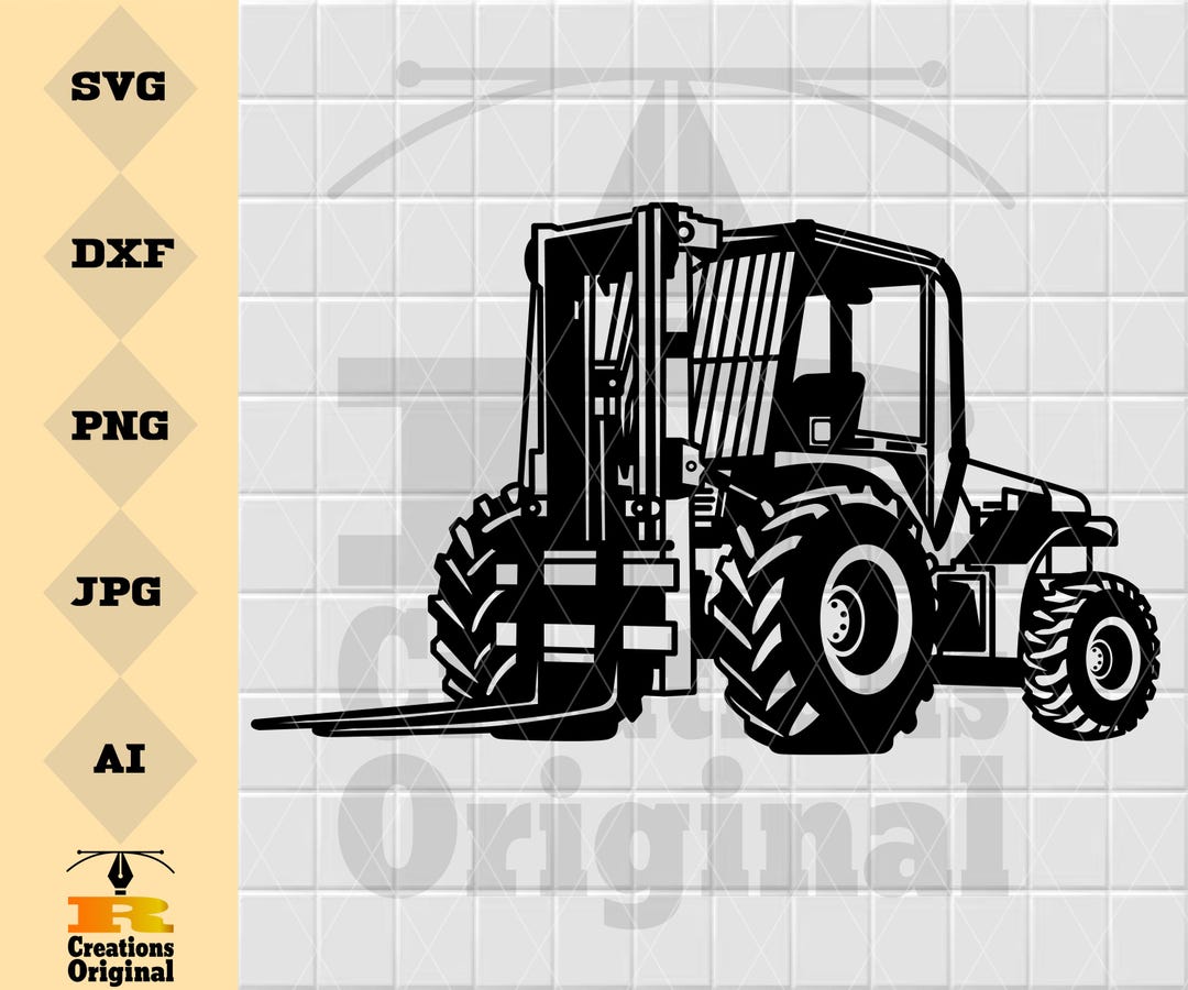 Forklift Svg File Silhouette | Fork Lift Svg | Heavy Equipment Svg ...