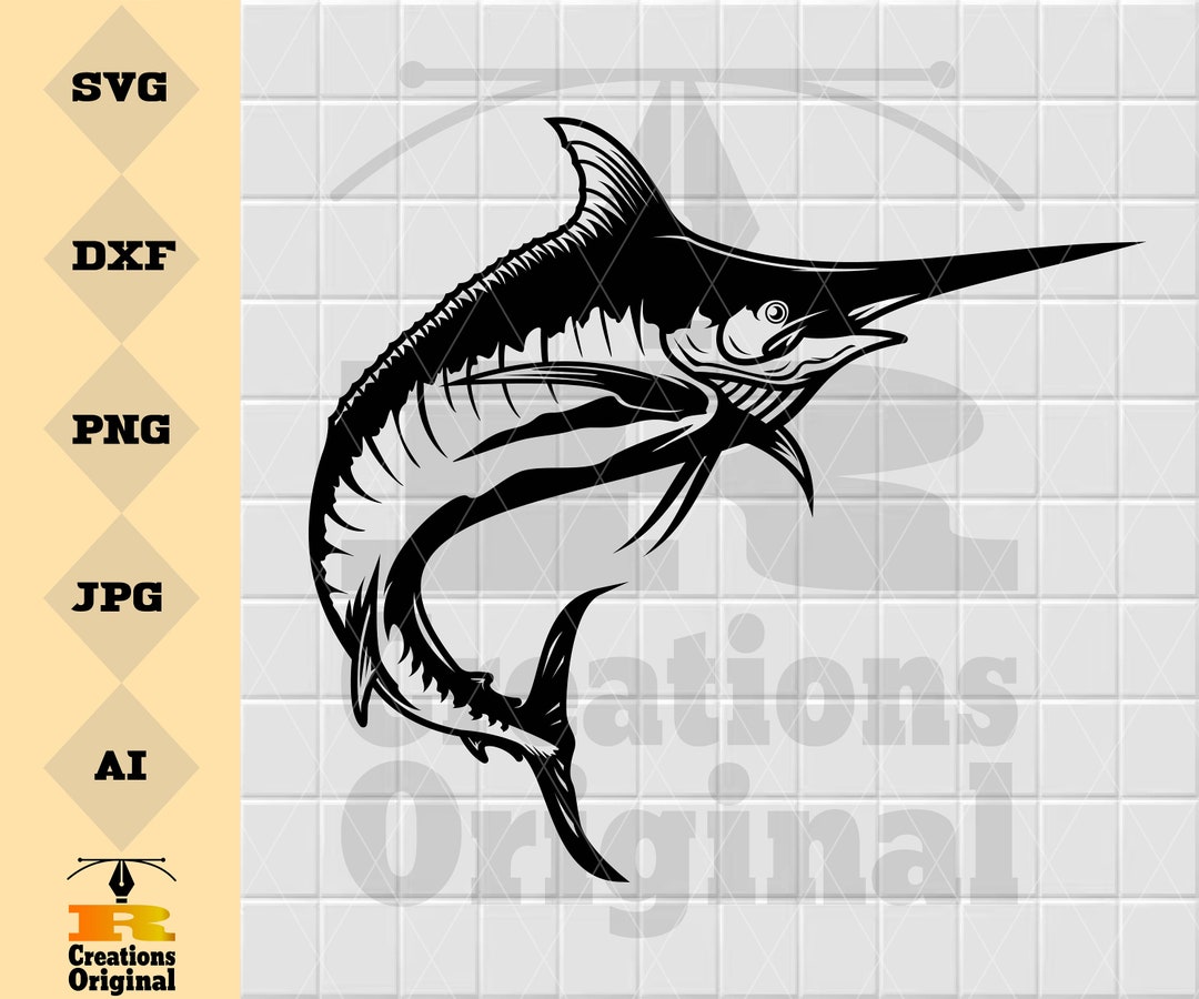 Blue Marlin Fish Svg | Marlin Fishing Svg | Blue Marlin Svg | Sailfish ...