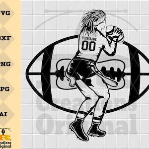 Personalized Name | Flag Football Girl Svg | Flag Football Name Svg ...