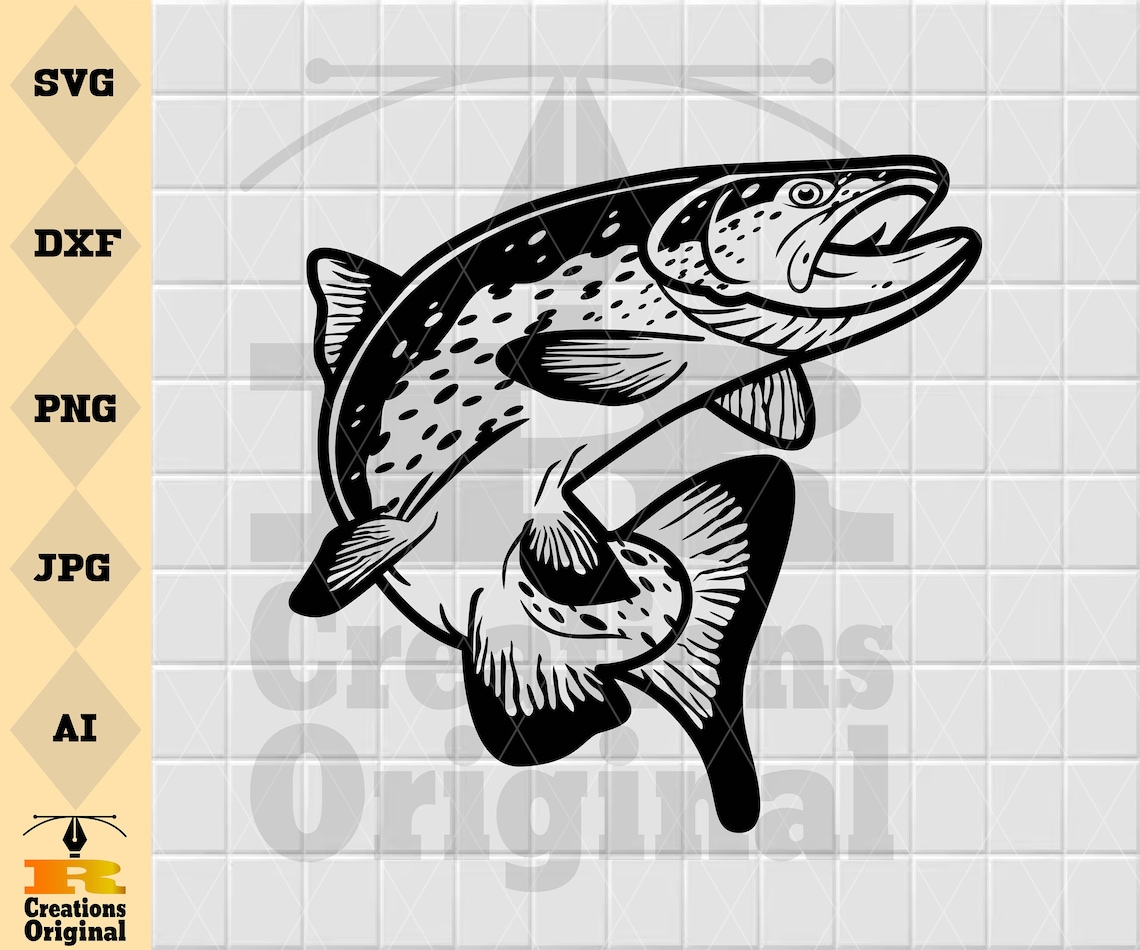 Trout Svg Trout Fish Svg Trout Fish Clipart Trout Svg Trout Fish Cricut ...