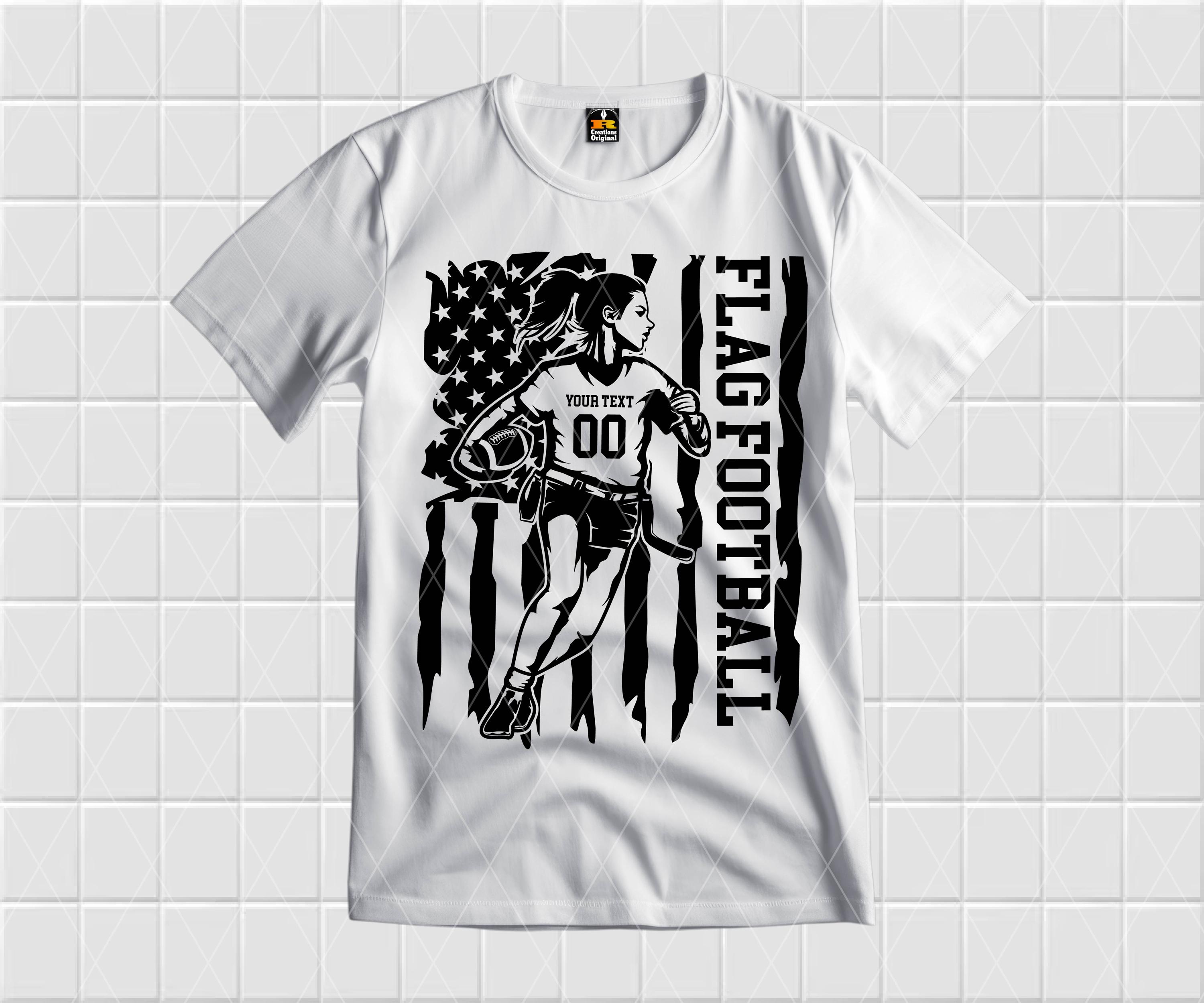 Girl Flag Football SVG: Personalized Name, Shirt Design (digital ...