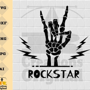 Rockstar Skeleton Hand SVG: Clipart Vector (digital Download) - Etsy