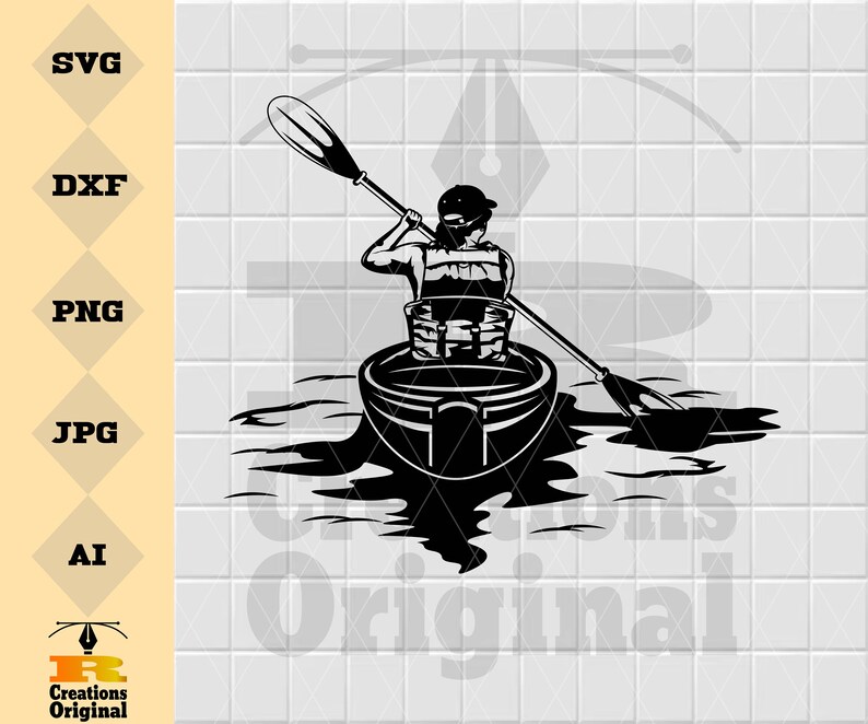 Kayaking Girl Svg | Kayak Scene Svg | Adventure Svg | Kayaking Svg ...