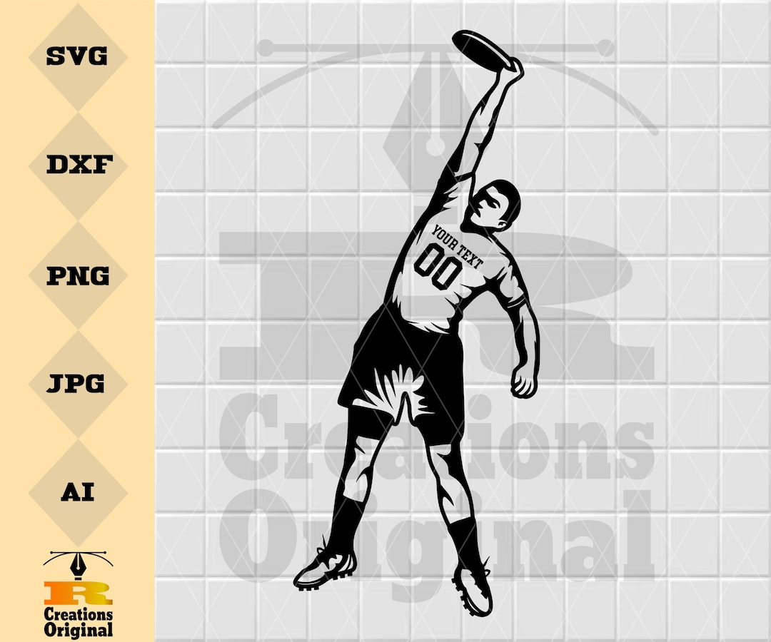 Frisbee Player Svg | Ultimate Sport Png | Frisbee Cut File | Frisbee ...