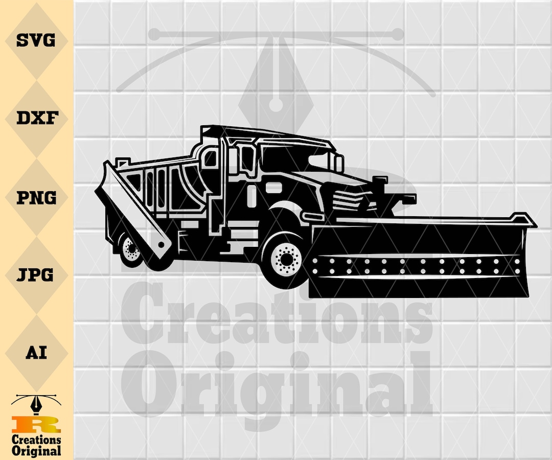 Snowplow Truck SVG: Illustration Clipart, Cricut Silhouette (digital ...