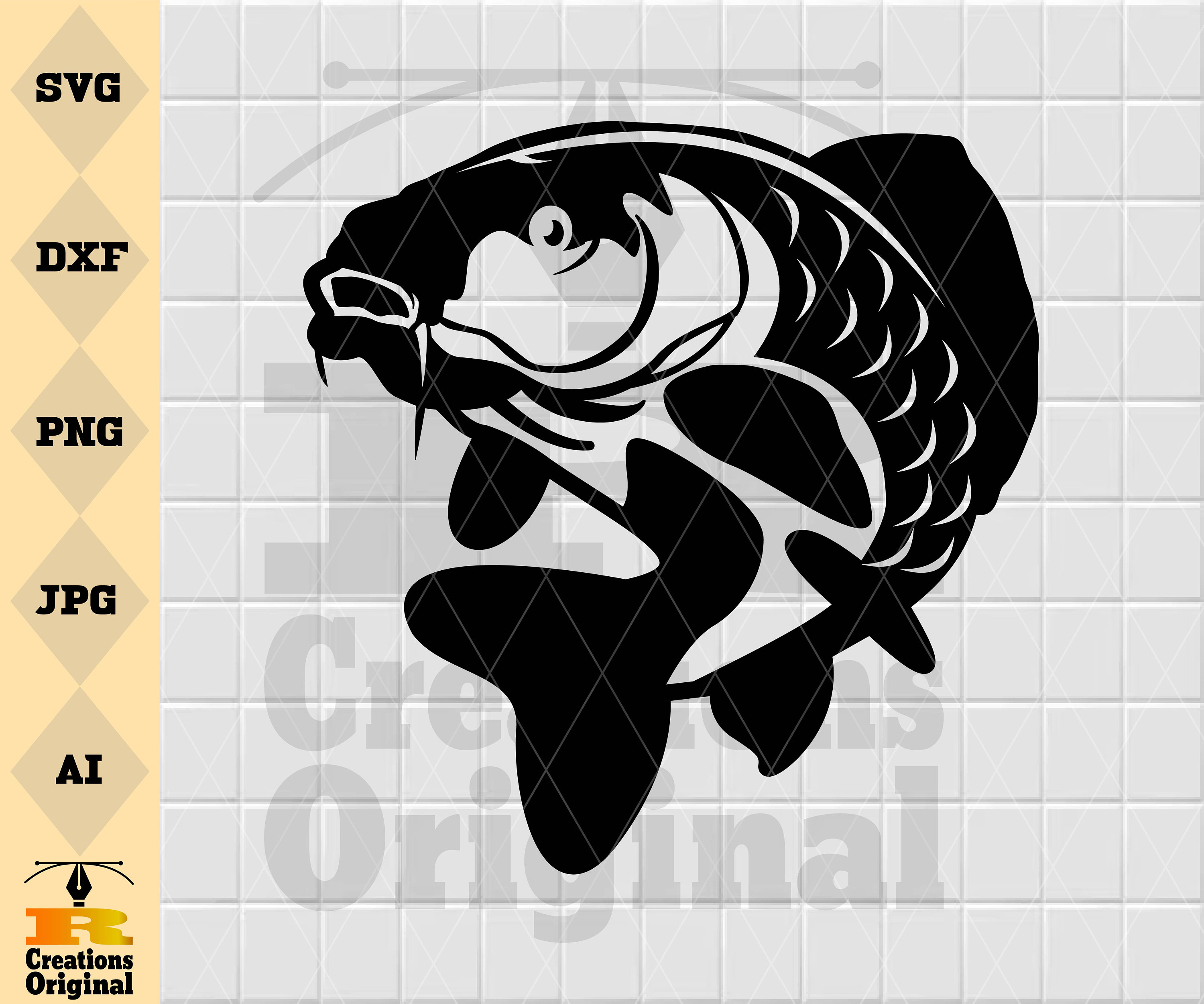 Carp Fish Svg File | Carp Fish Png | Carp Fish Hunting | Fishing Svg ...