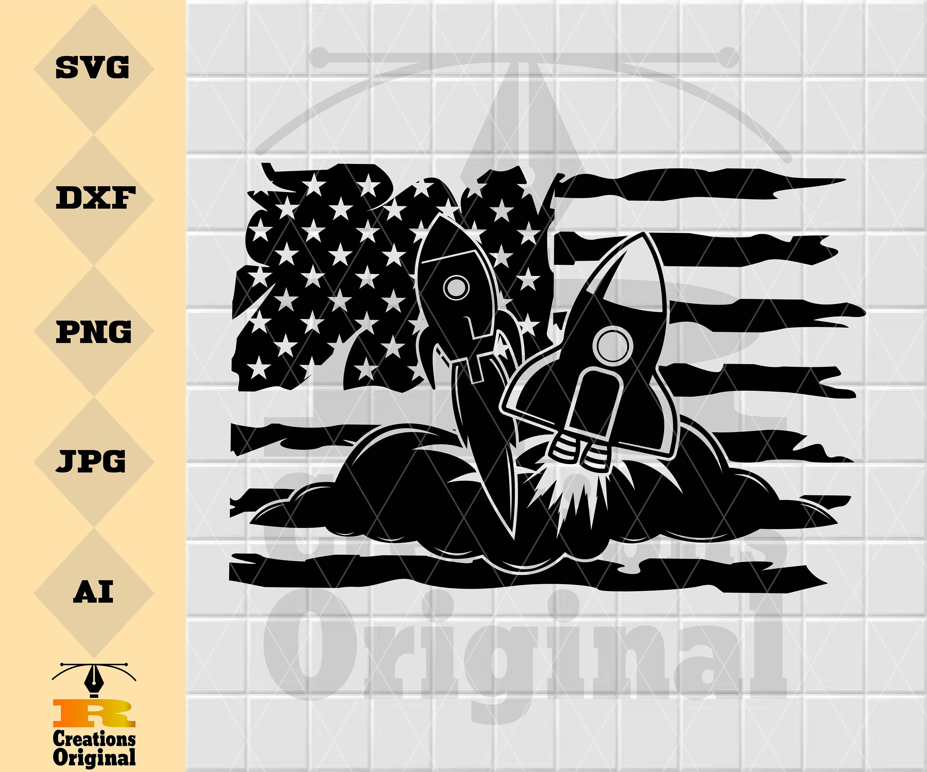US Flag Rocket SVG: Cricut & Silhouette Cut File (digital Download) - Etsy