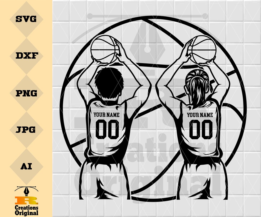 Personalized Basketball Player SVG: Team Name, Jersey Number (digital ...