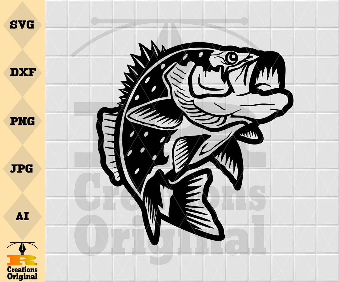 Jumping Bass Fishing SVG: Large Mouth Bass Design (digital Download) - Etsy