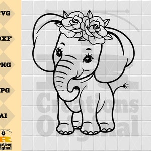Elephant SVG | Cute Elephant Svg | Baby Girl Cut File | Elephant Baby ...