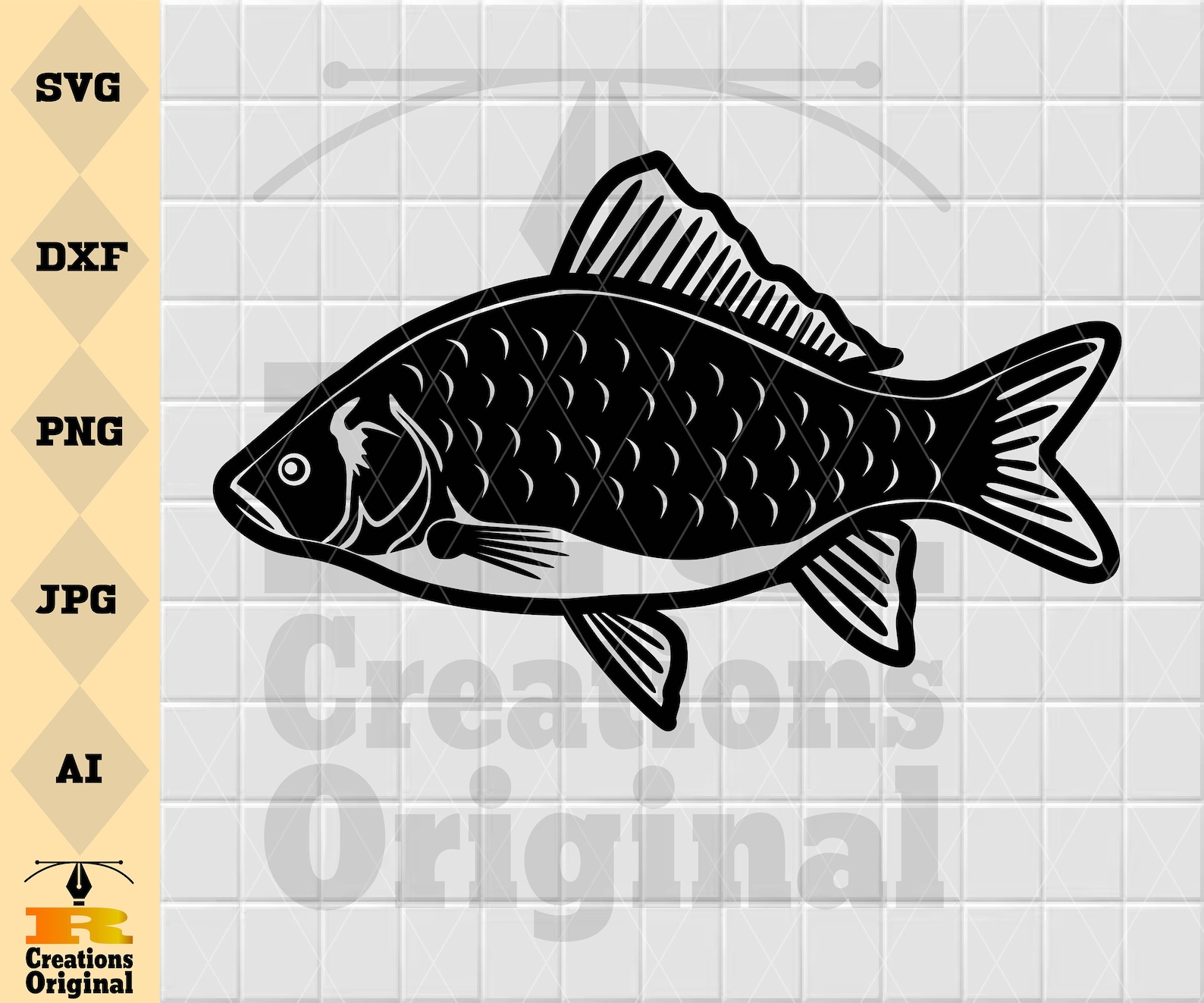 Fish Svg | Carp Fish Png | Carp Fish Hunting | Fishing Svg | Hunting ...
