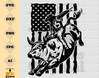 Rodeo Svg Bull Rider Svg Cowboy Svg Ranch Western Country Farm Bull ...