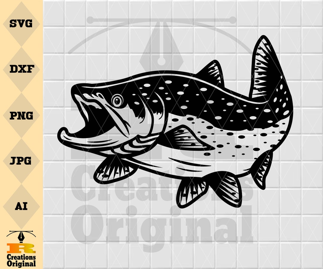 Trout Fishing Svg | Trout Fish Svg | Trout Fish Clipart | Trout Svg ...
