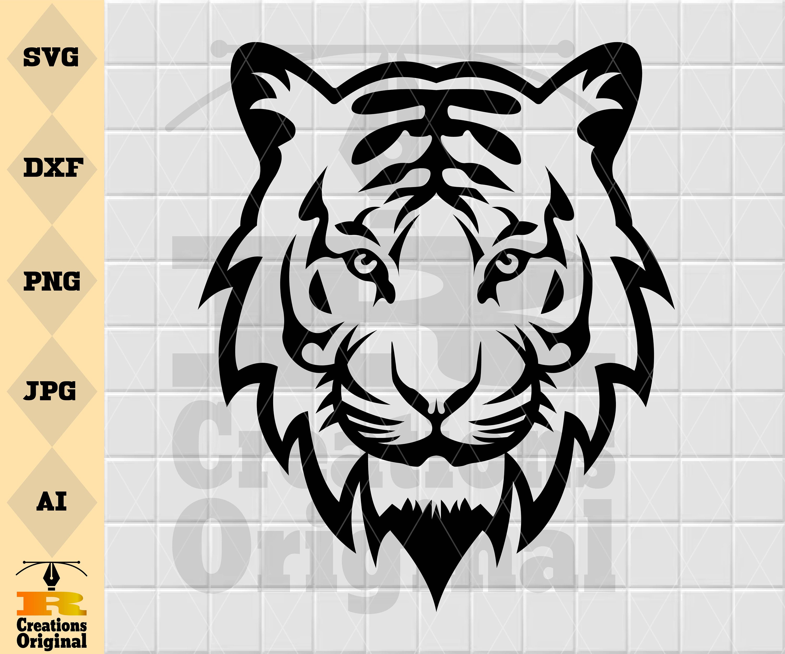 Tiger Face SVG Wild Animals Svg Tiger Svg Cute Tiger Svg Tiger Cut ...