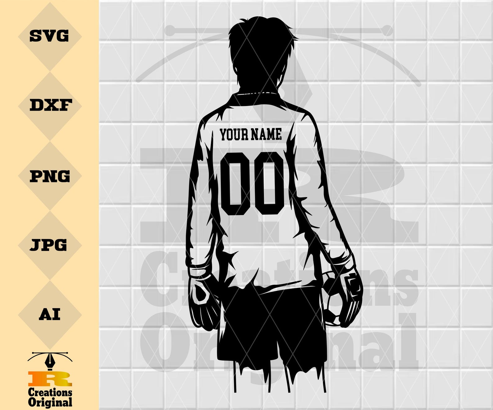 Personalized Soccer Goalkeeper SVG: Sport Clip Art (digital Download ...
