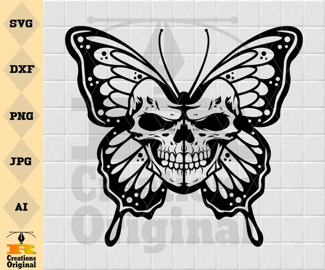 Skull Butterfly SVG File: Cricut & Silhouette Cut Files (digital ...