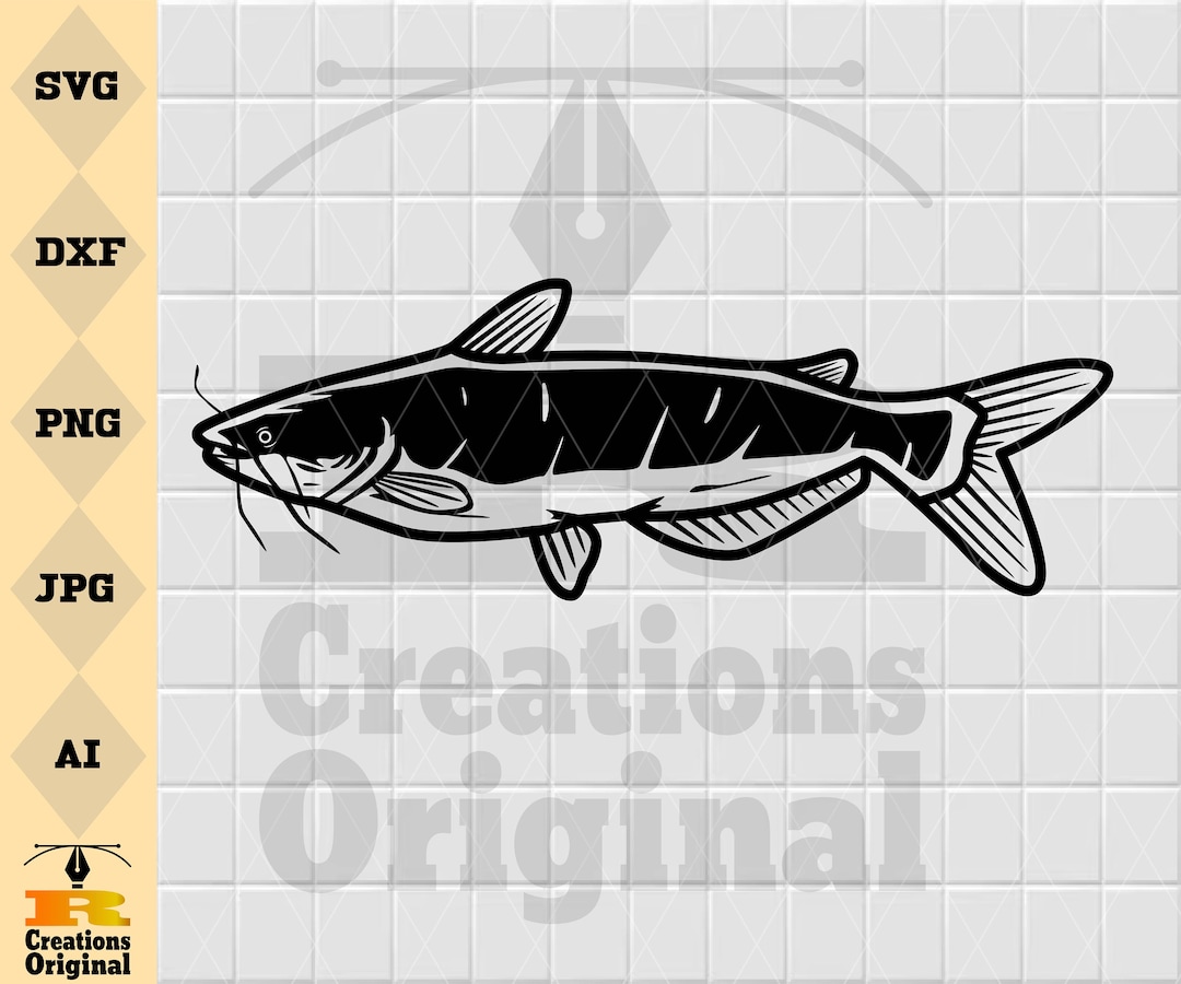 Cat Fish | Png Dxf Jpg Eps | Cat Fish Svg | Cat Fish Silhouette | Cat ...