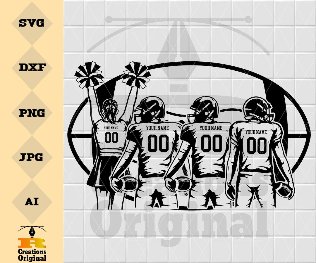 Cheerleader & Football Player SVG: Cheer Dance Clipart (digital ...