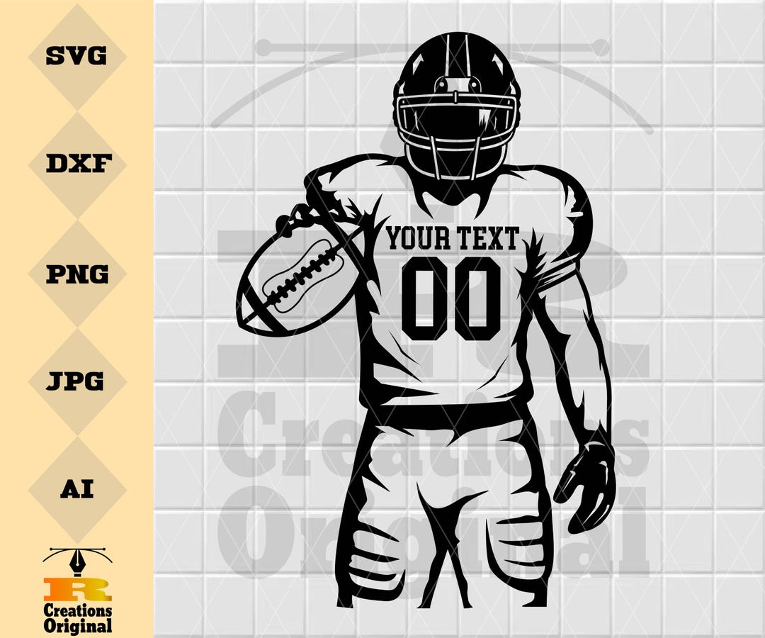 Personalized Football Player SVG: Custom Name, Shirt Design (digital ...