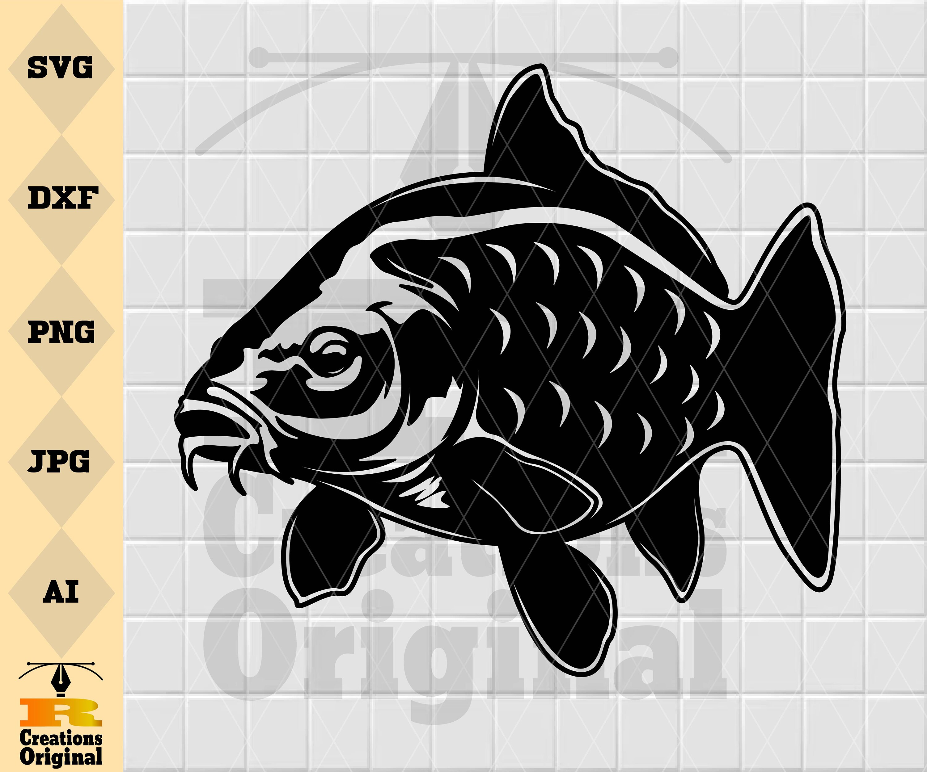 Carp Fish Svg File | Carp Fish Png | Carp Fish Hunting | Fishing Svg ...