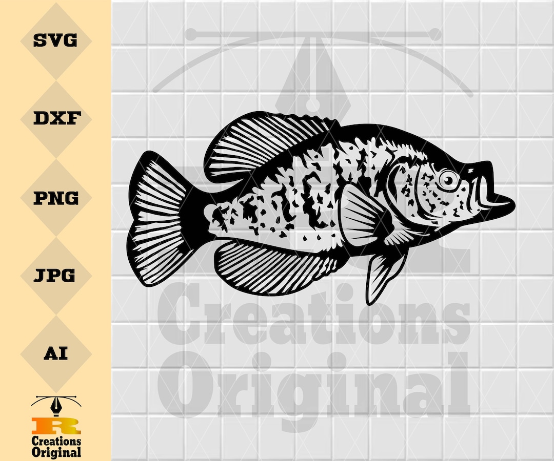 Crappie Fish SVG | Panfish Fishing SVG | Angling SVG | Fish Decals ...