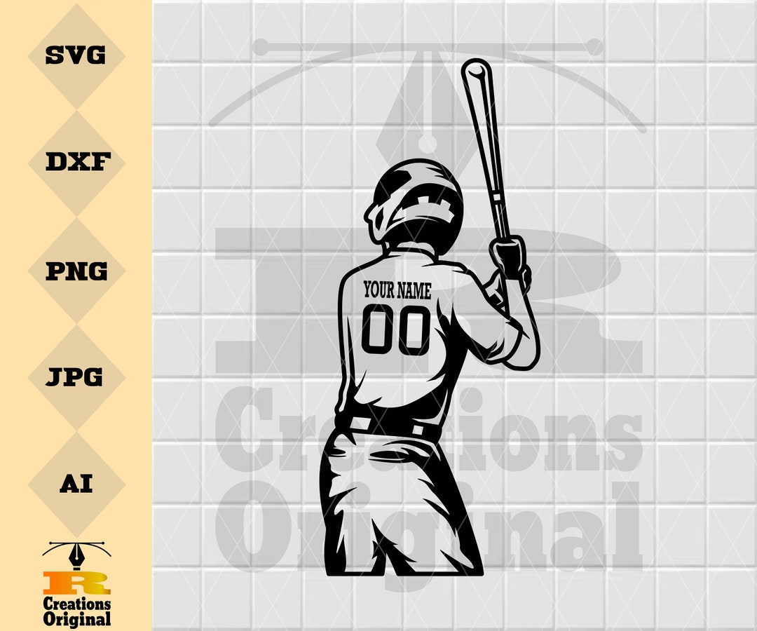 Personalized Baseball Dad SVG: Baseball Player Clipart (digital ...