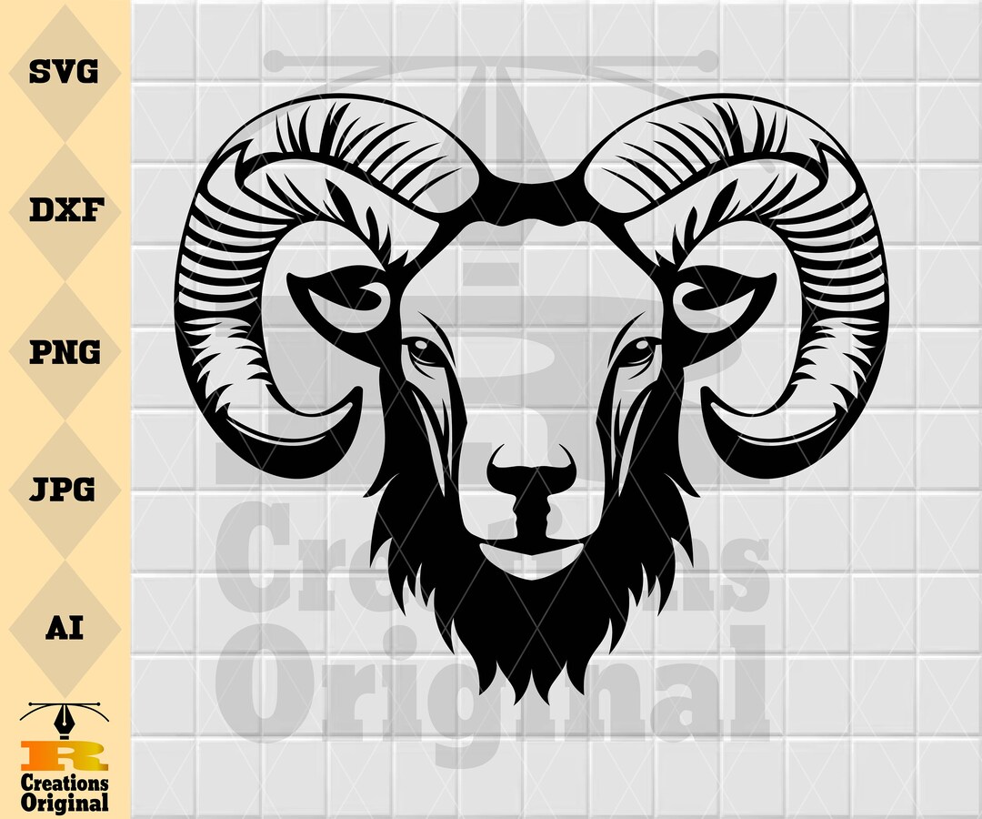 Ram SVG | Ram Head SVG | Farm Animal Decal Graphics Illustration T ...