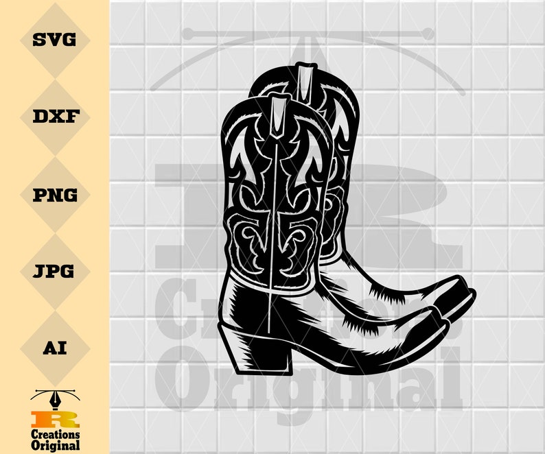 Cowboy Boots Svg | Cowboy Rodeo Lasso | Cowgirl Boot |western Boots Svg ...