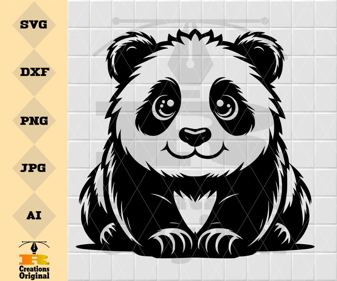 Cute Panda Svg | Panda Clipart | Panda Cutfile | Cute Panda Png | Panda ...