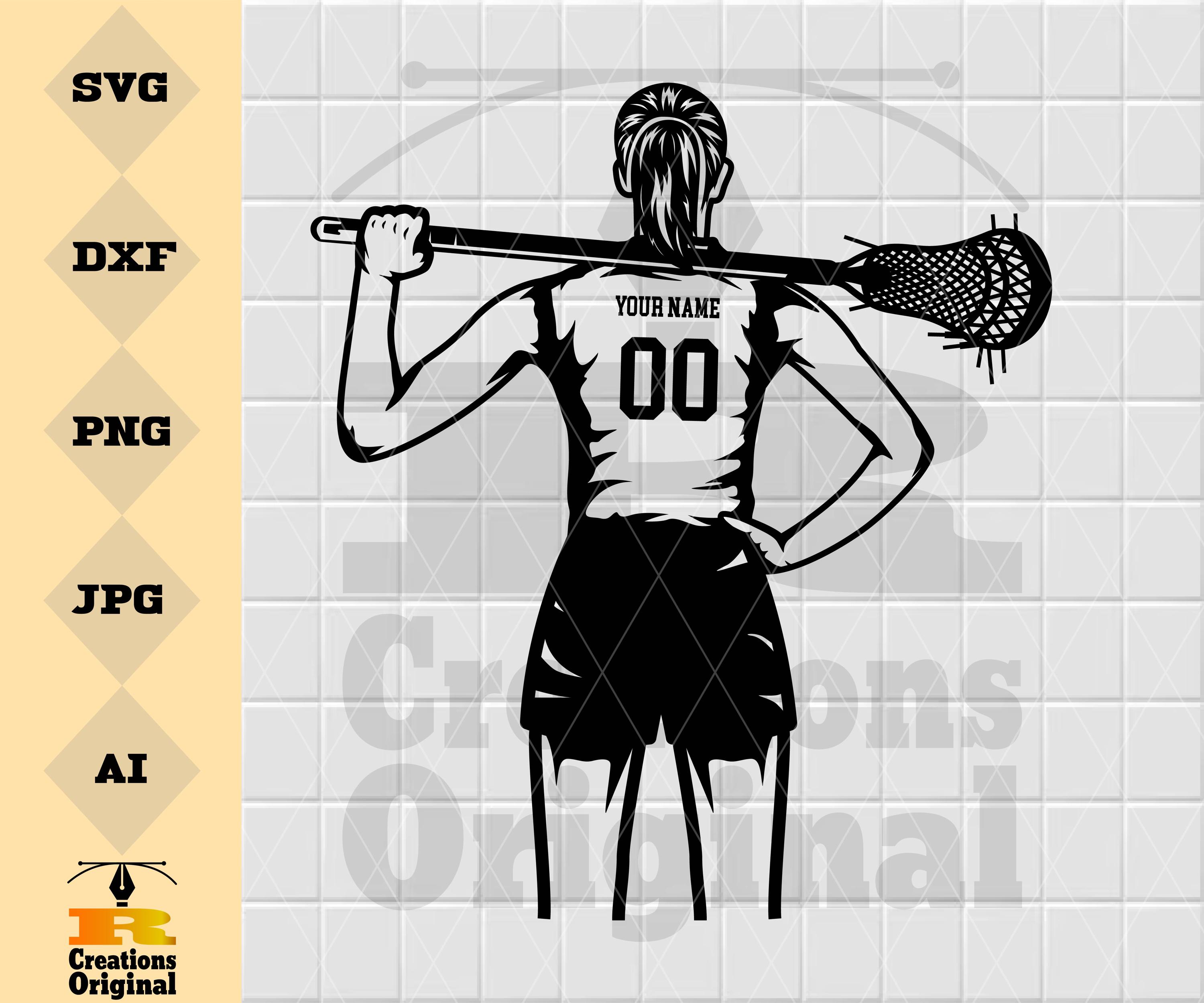 Female Lacrosse Player Svg | Personalized Name | Lacrosse Svg ...
