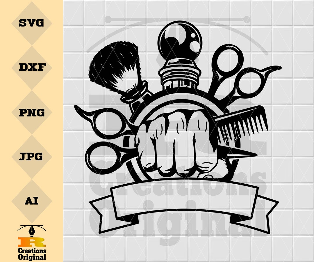 Barbershop Tools SVG: Hair Stylist Vector Graphics (digital Download ...