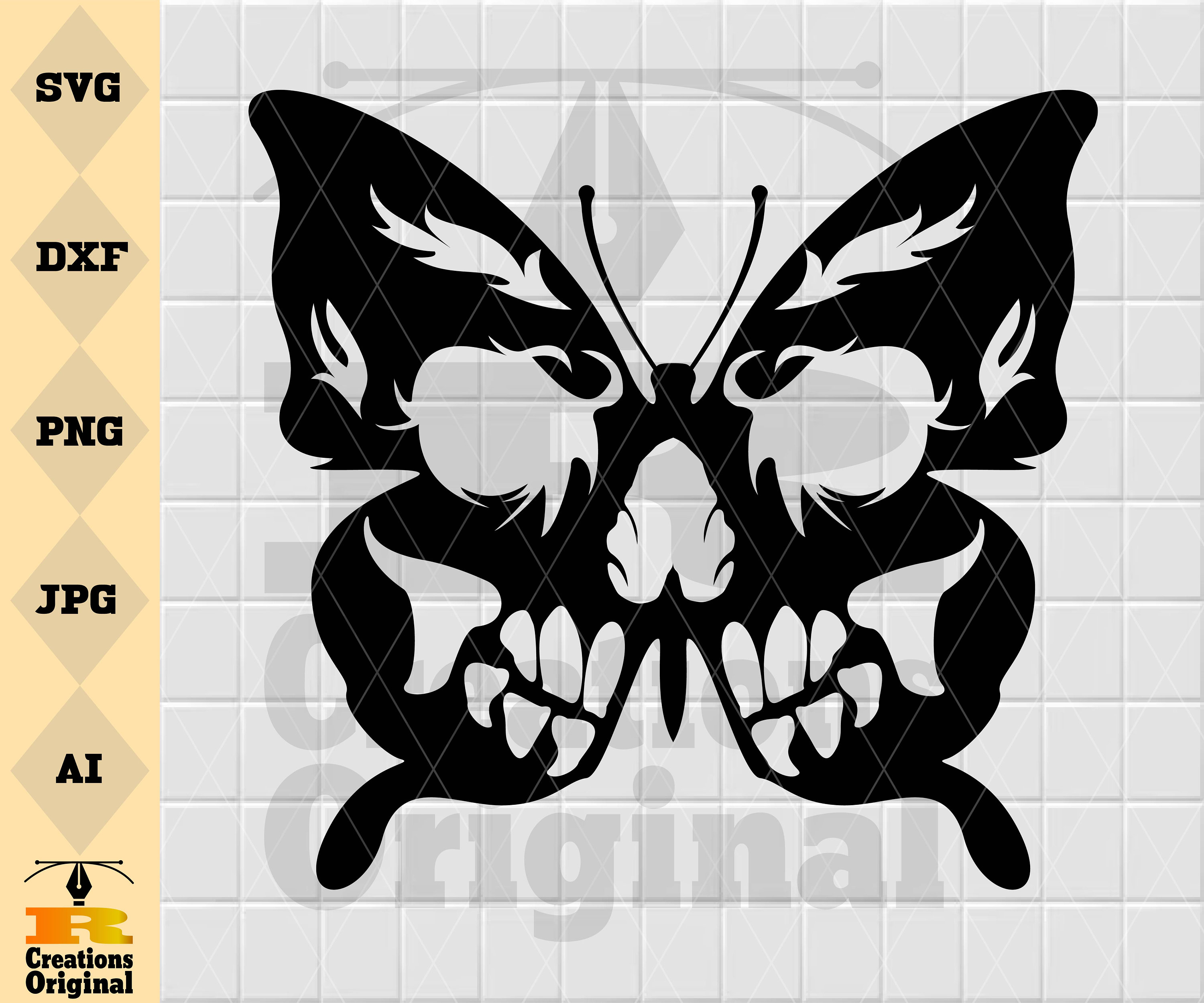 Skull Butterfly Svg File | Skeleton SVG | Butterfly Svg | Butterfly ...
