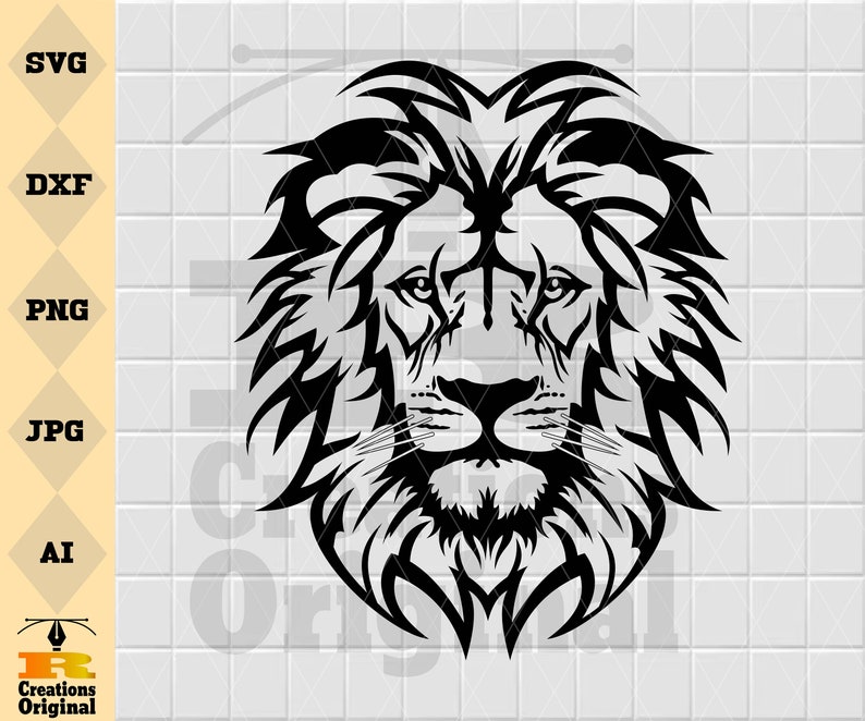 Lion Head SVG: Silhouette Clipart, Mascot Design (digital Download) - Etsy