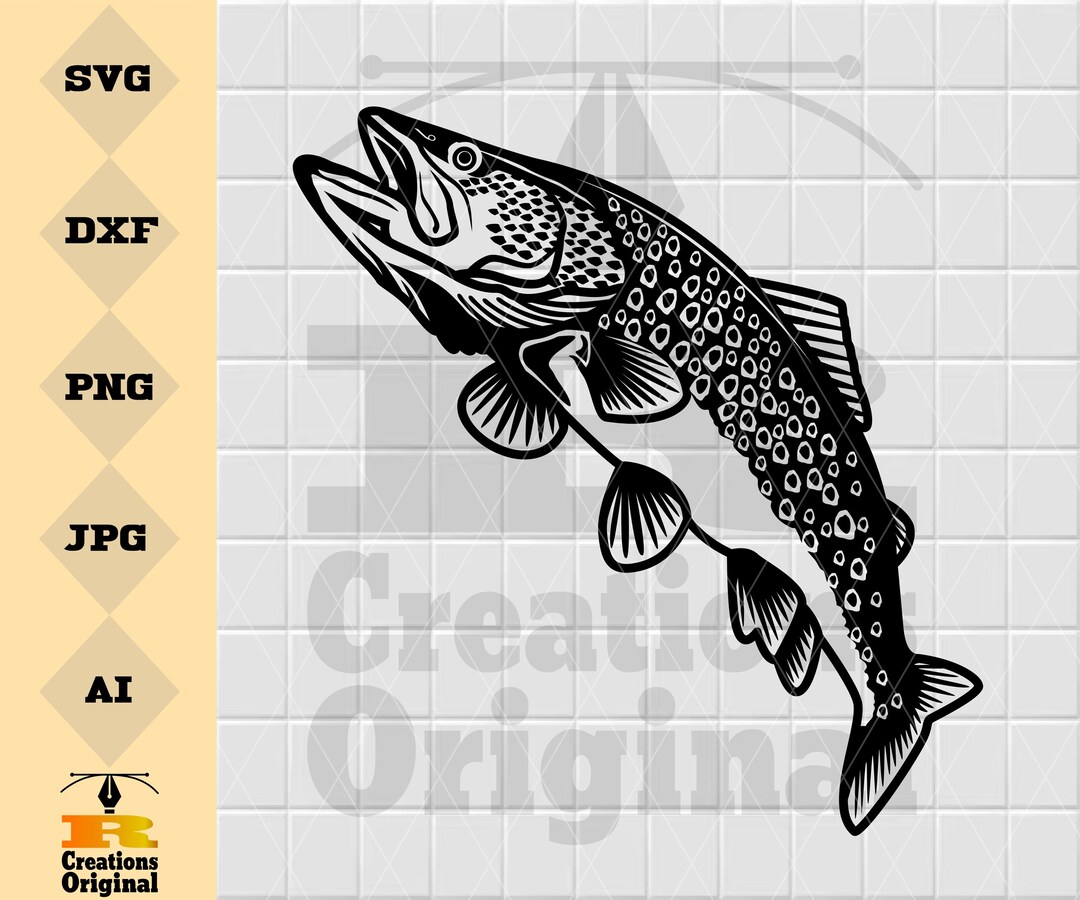 River Trout Fishing Svg | Trout Svg | Trout Fish Svg | Trout Fish ...