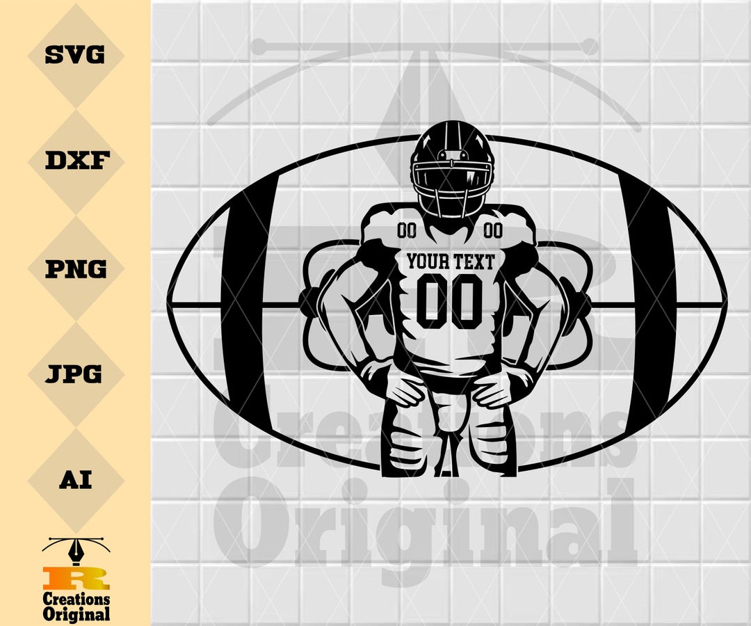 Personalized Football Player SVG: Custom Name Shirt Design (digital ...