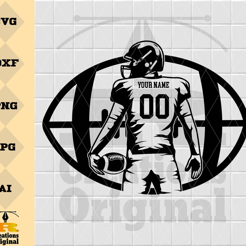 Football Player Silhouette Svg - Etsy