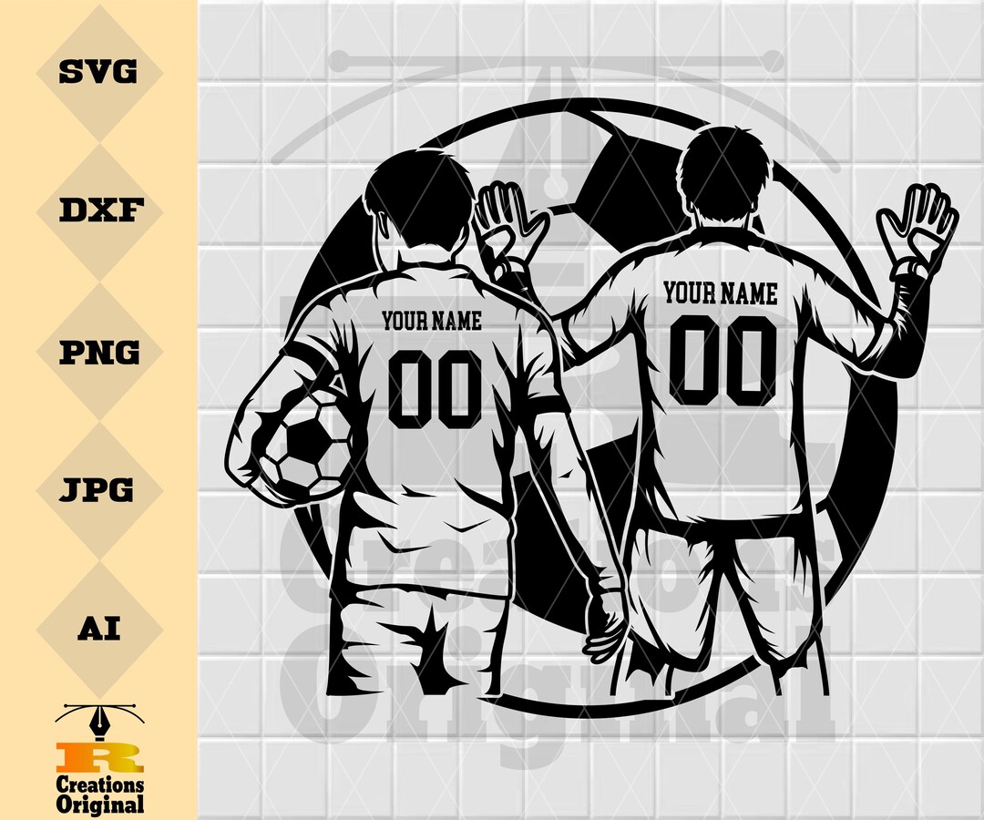 Goalkeeper & Soccer Player SVG Clipart: Sport Design (digital Download ...