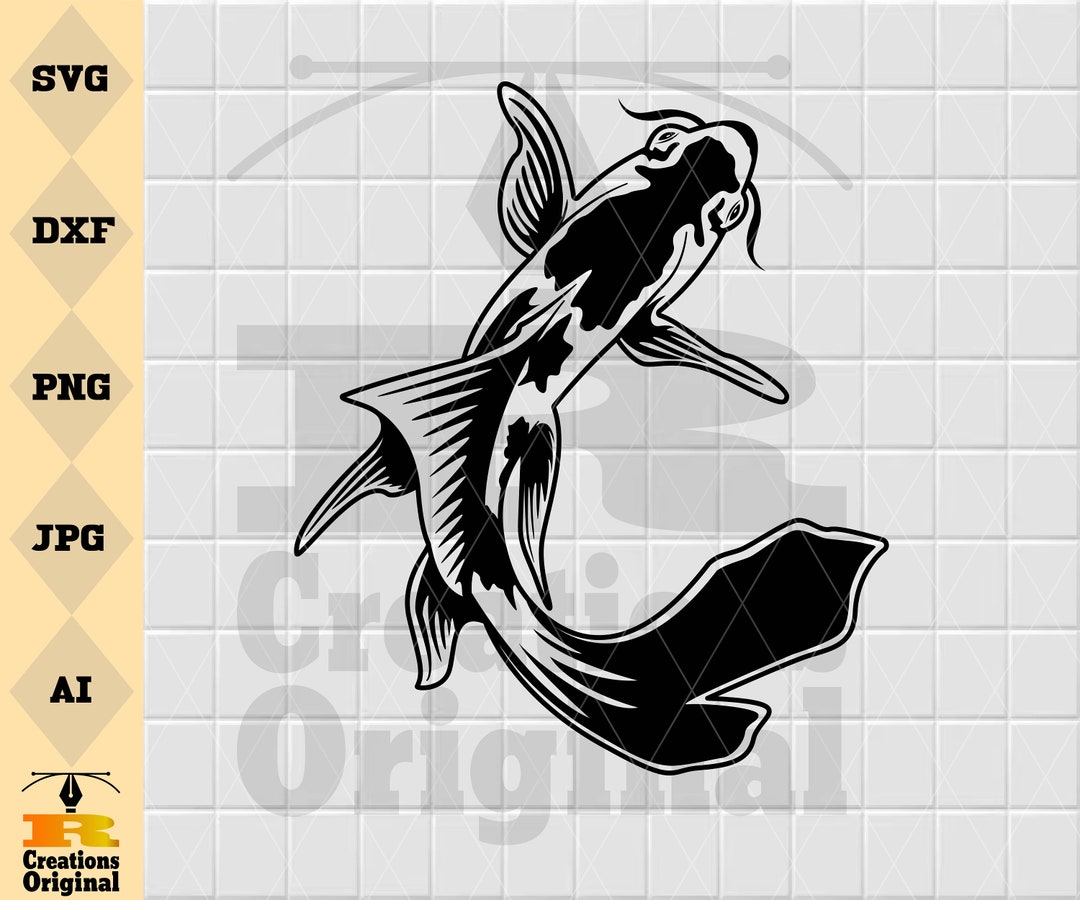 Koi Svg | Koi Fish Svg | Carp Fish Svg | Aquarium Fish Svg | Japanese ...