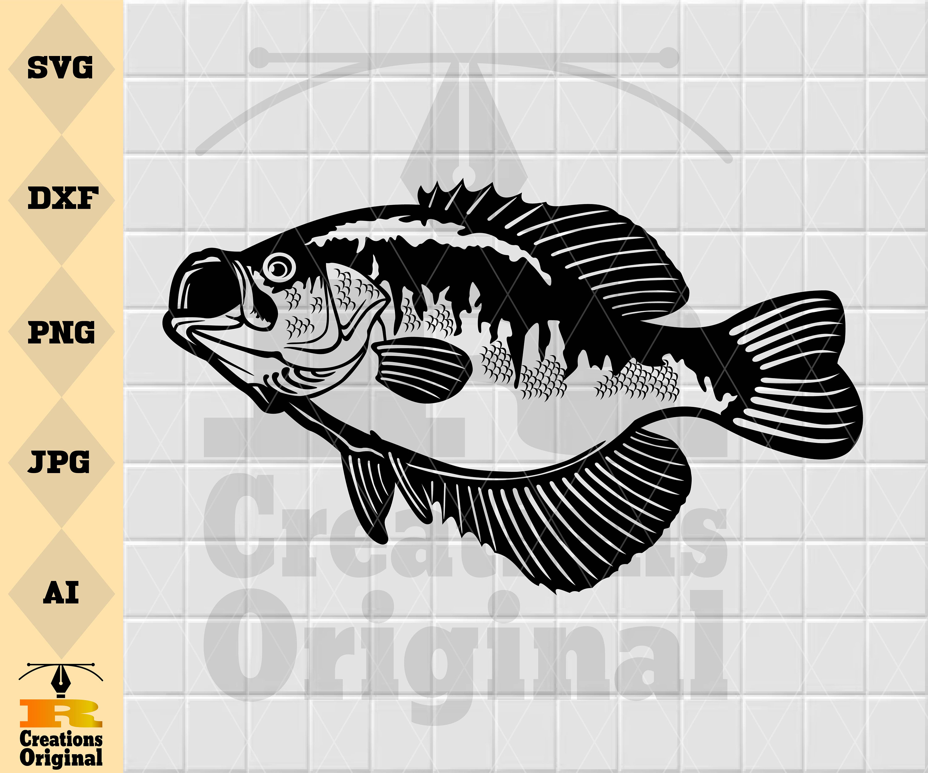 Crappie Fish SVG | Panfish Fishing SVG | Angling SVG | Fish Decals ...