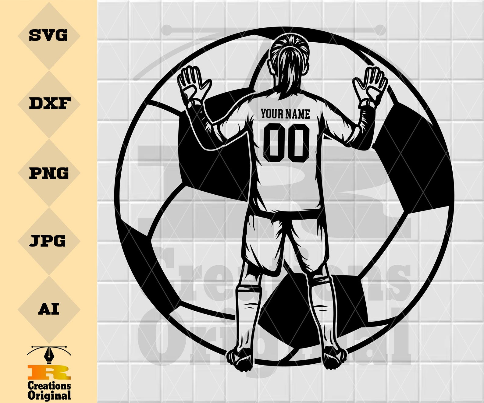 Personalized Female Goalkeeper SVG: Soccer Clip Art (digital Download ...