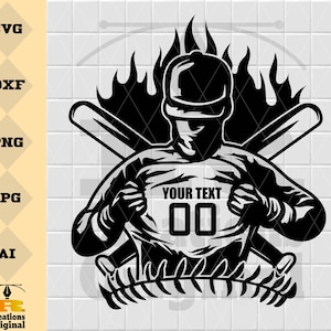 Custom Baseball Player SVG: Team Name Design (digital Download) - Etsy