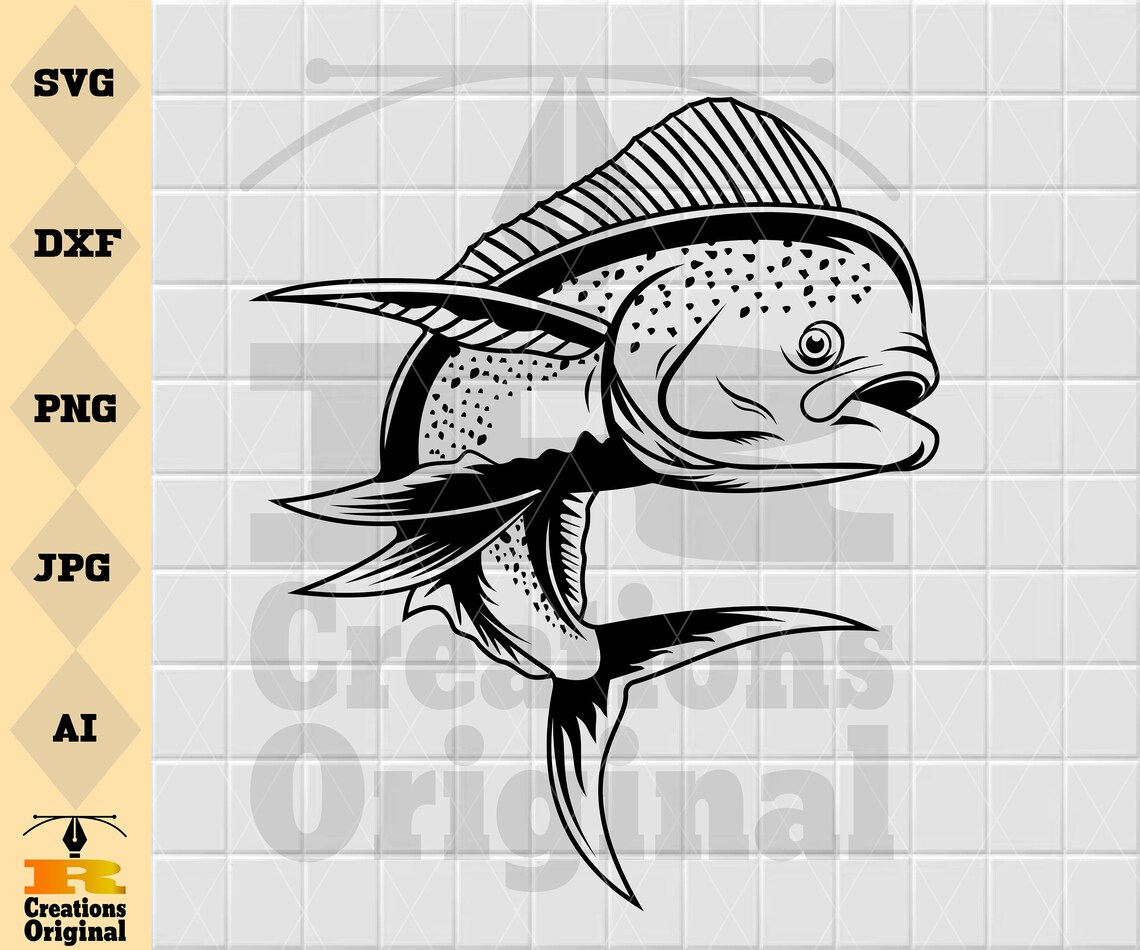 Mahi Mahi Fishing SVG Clipart: Vector Cut File (digital Download) - Etsy