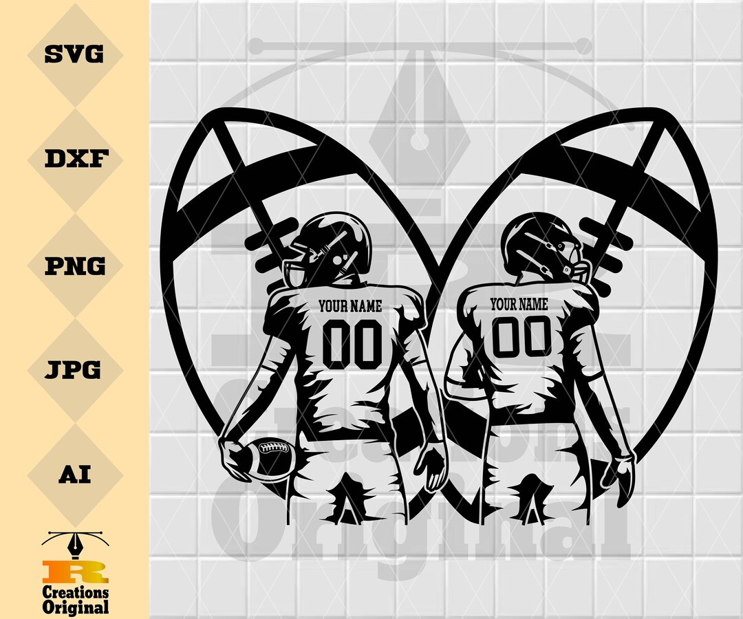 Personalized Football Players SVG: Superbowl Clipart (digital Download ...