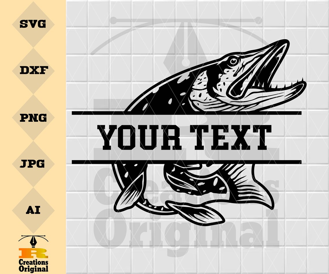 Personalized Pike Fishing Svg | Pike Fish Svg | Freshwater Fish Svg ...