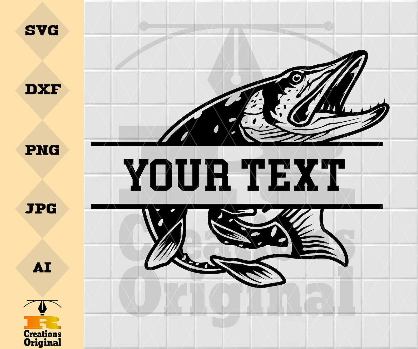 Personalized Pike Fishing Svg | Pike Fish Svg | Freshwater Fish Svg ...