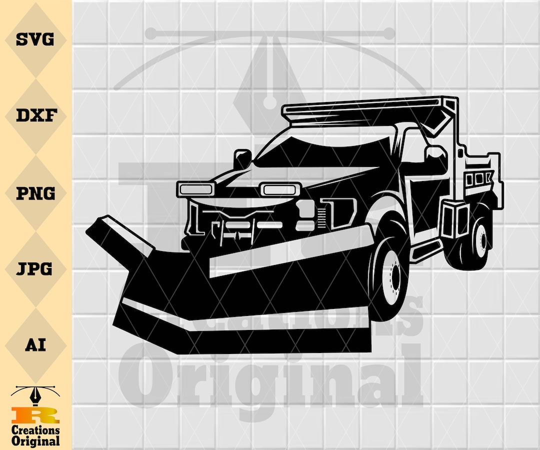 Snow Truck SVG | Snowplow SVG | Snow Plow Illustration Drawing Decal ...