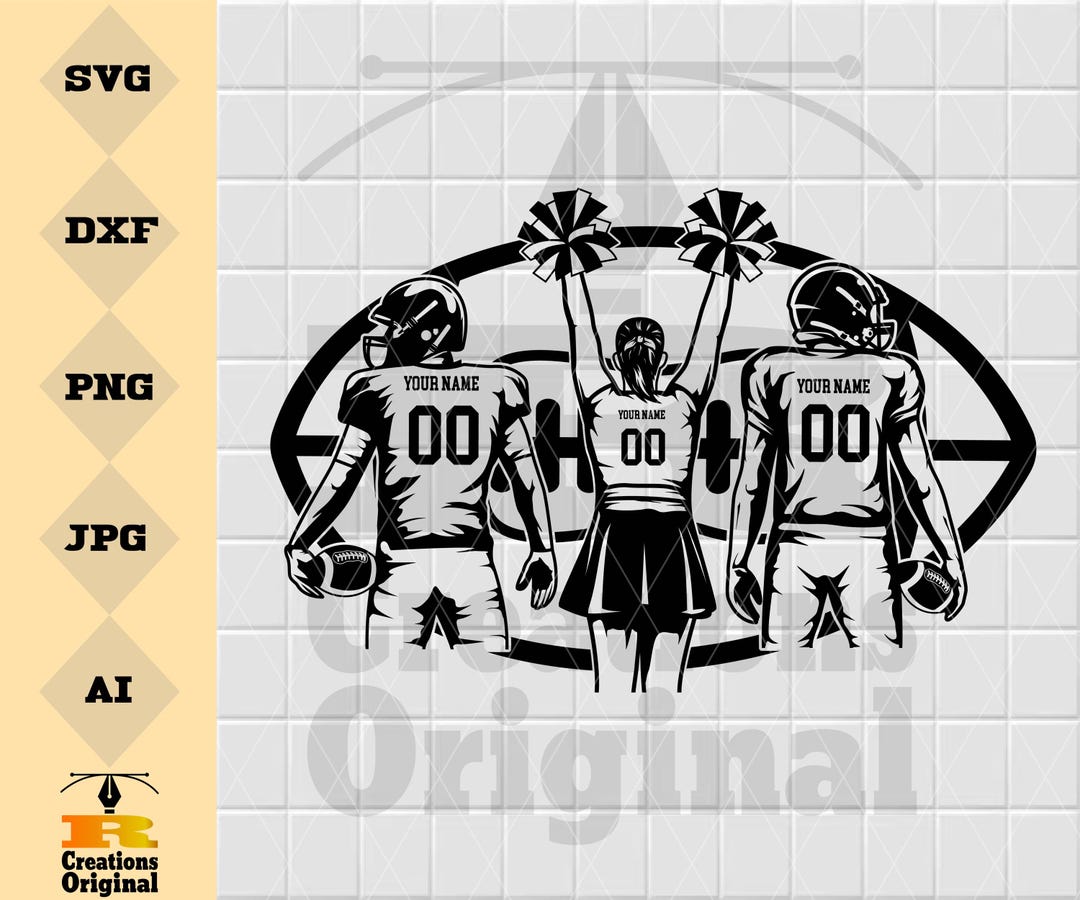 Football & Cheer SVG: Personalized Team Design (digital Download) - Etsy
