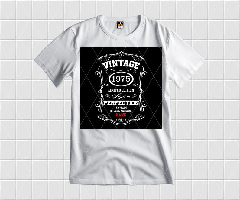 50th Birthday Svg Vintage 1975 | 1975 Limited Edition Svg | Aged to Perfection Svg | Whisky 50th ...