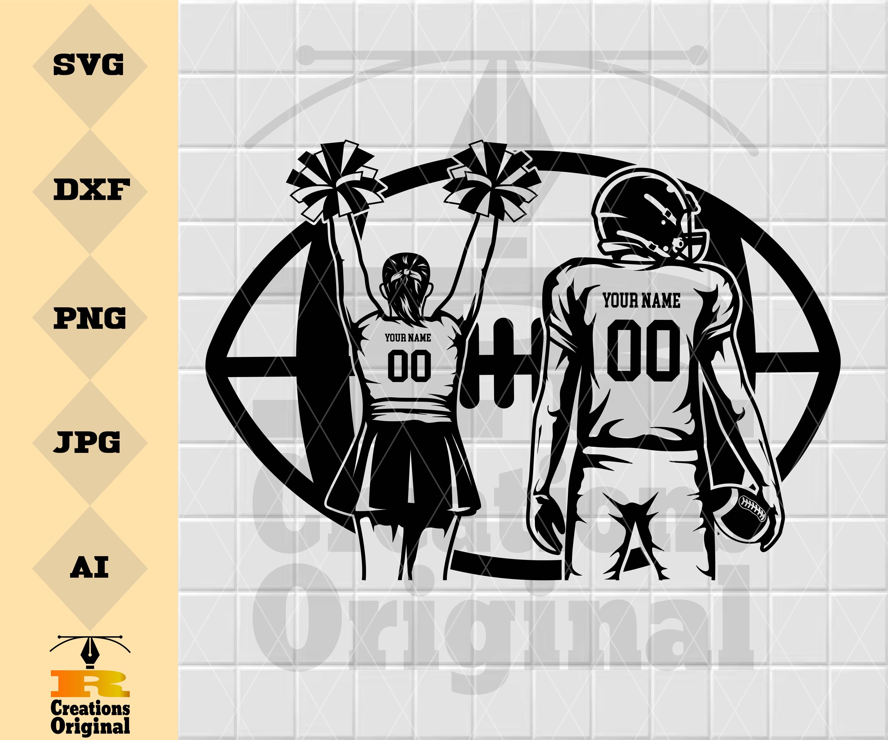 Football Svg | Football Player Svg | Football Name Svg | Cheer Dance ...
